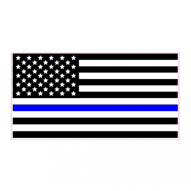Custom Support The Blue Black Flag Decal - Sticker Printing