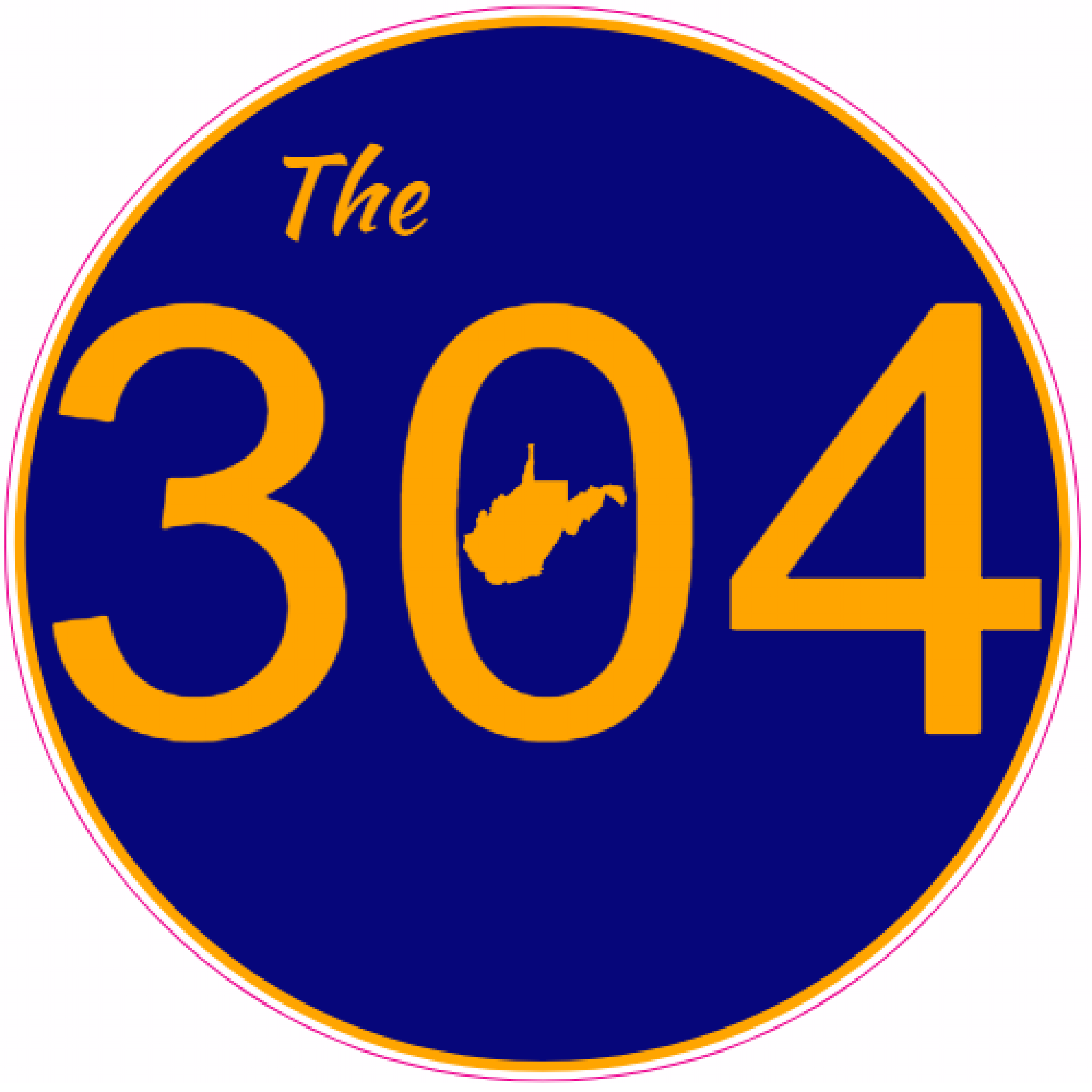 The 304 West Virginia Circle Sticker - U.S. Custom Stickers