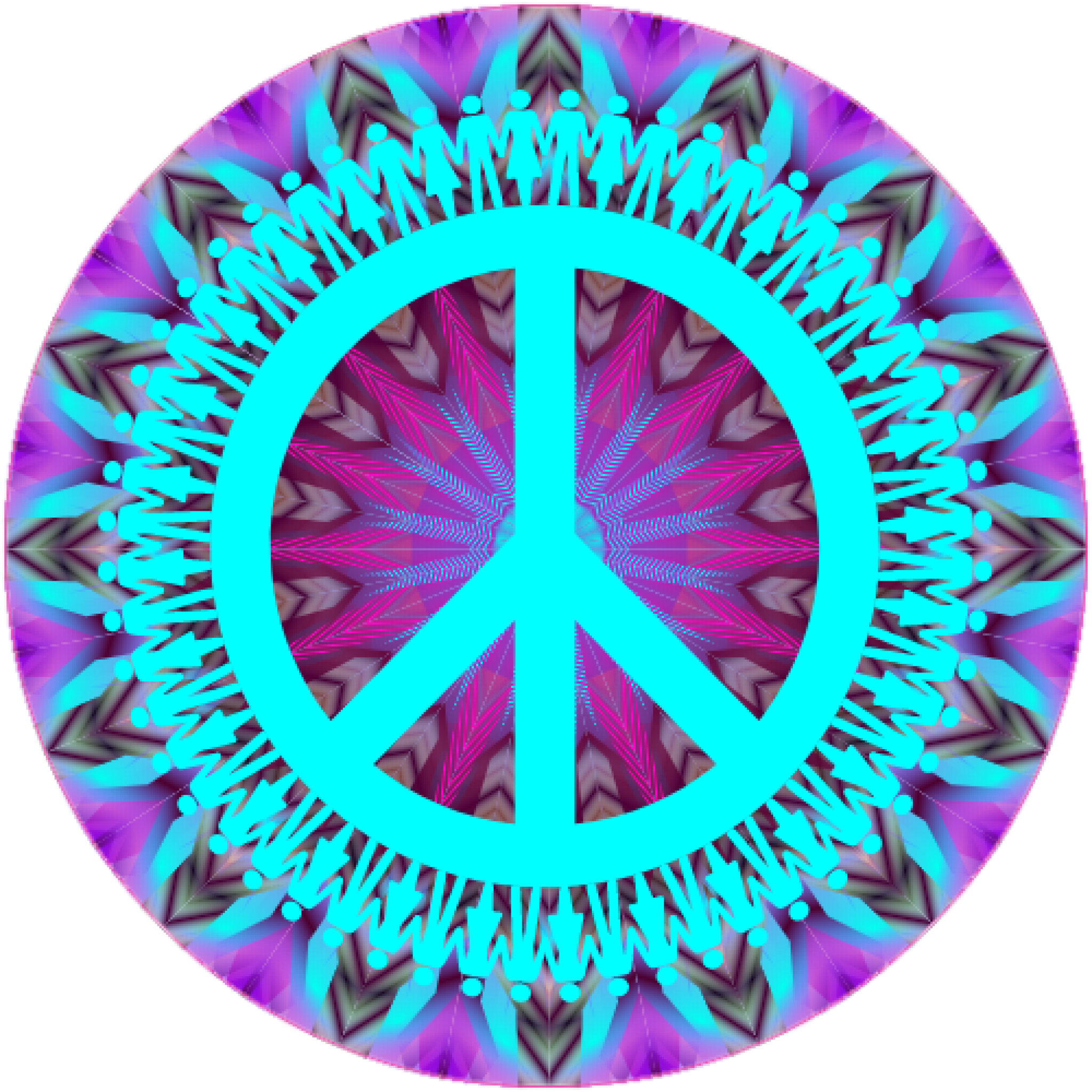 Trippy Peace Sign Circle Sticker - U.S. Custom Stickers