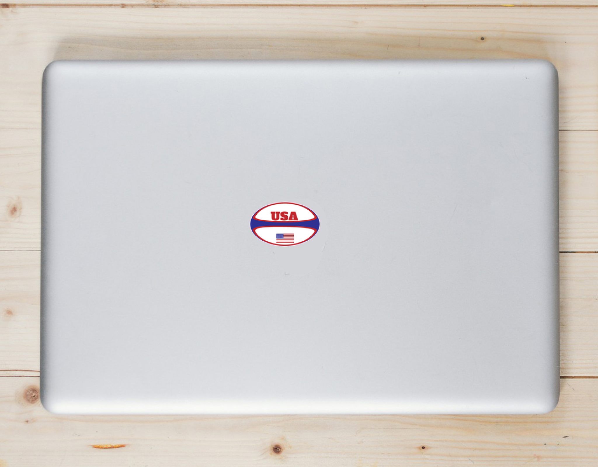 USA Rugby Ball Shaped Sticker - U.S. Custom Stickers