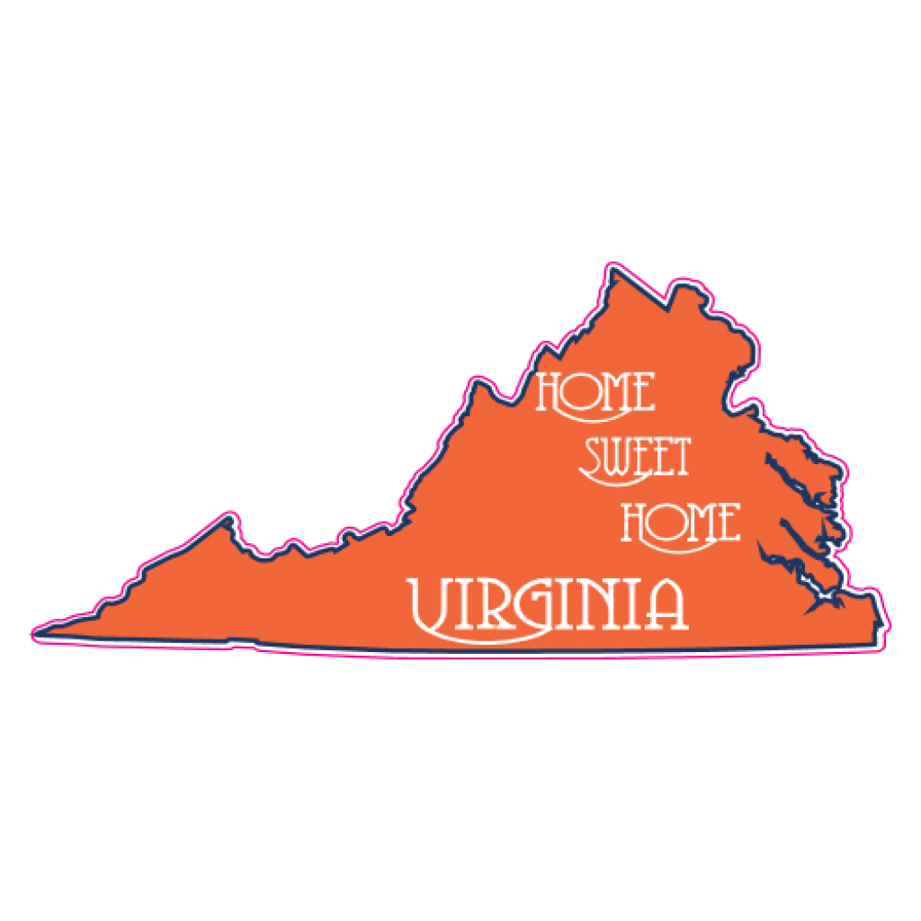 Virginia Home Sweet Home Sticker - U.S. Custom Stickers