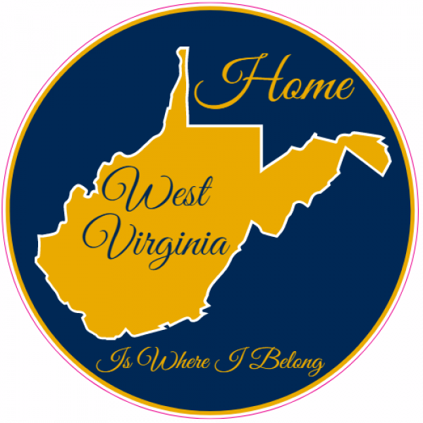 West Virginia Home Sweet Home State Sticker - U.S. Custom Stickers