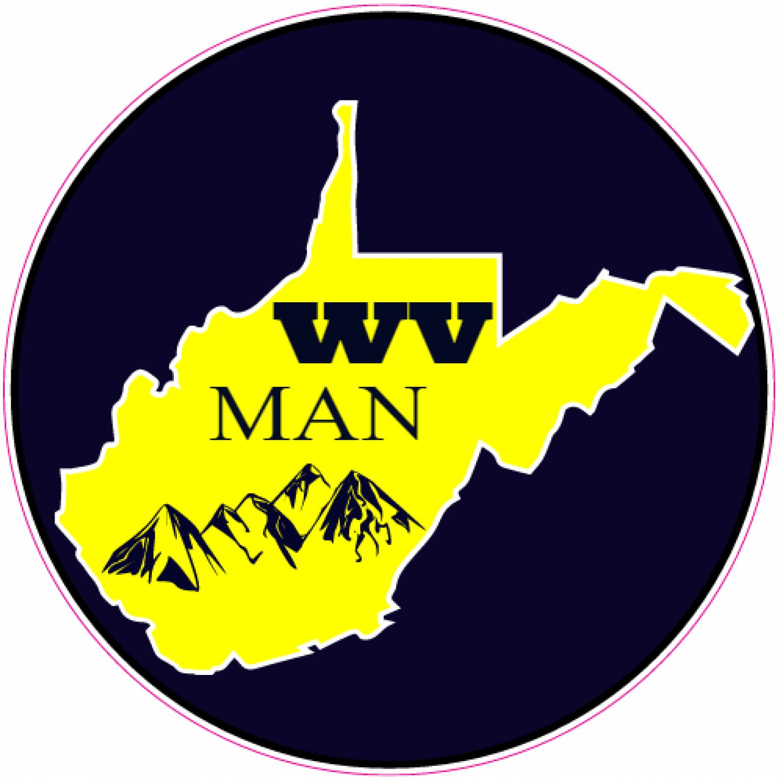 West Virginia Almost Heaven Blue Gold Circle Decal - U.S. Custom Stickers