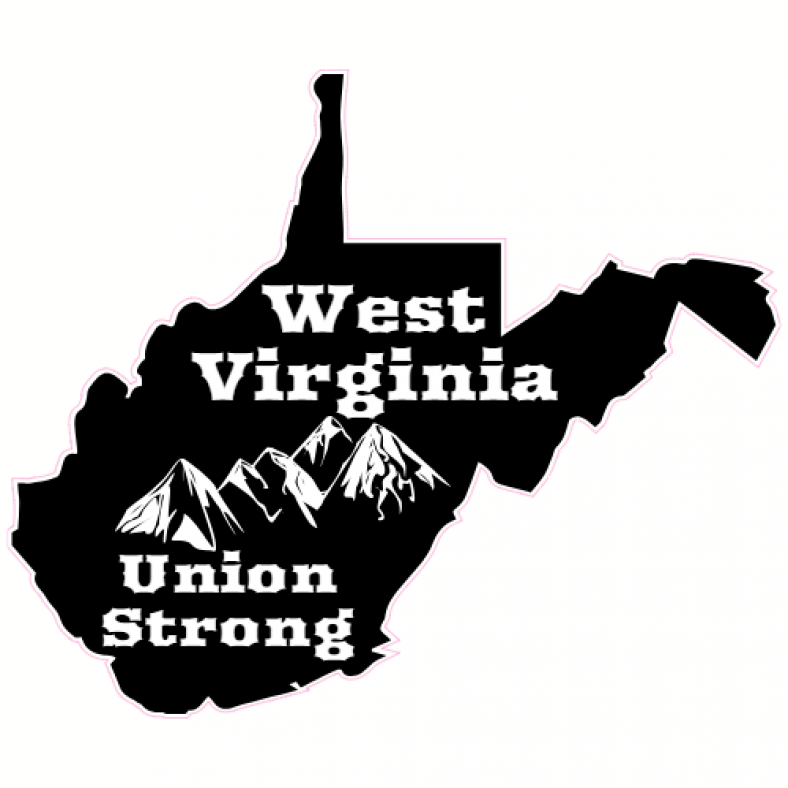 West Virginia Almost Heaven Blue Gold Circle Decal - U.S. Custom Stickers