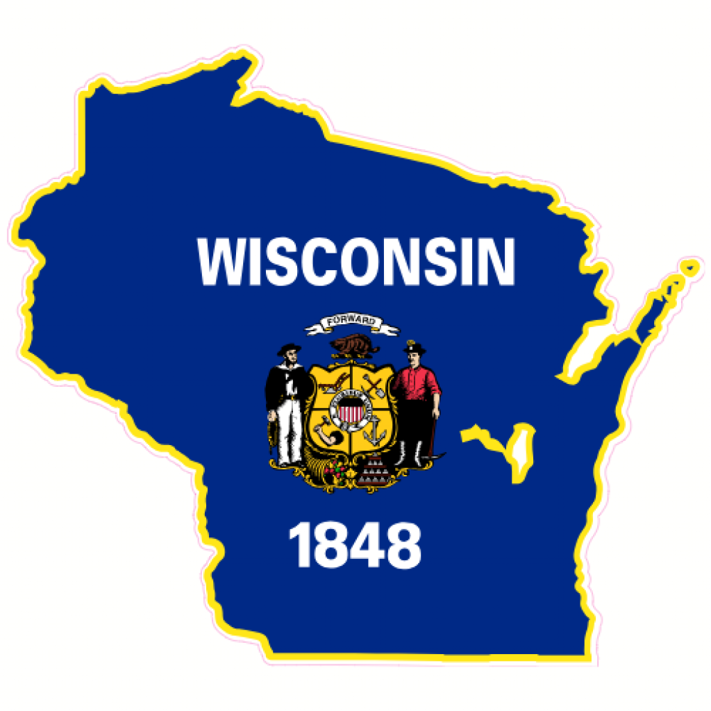 Green Bay Wisconsin State Shaped Sticker - U.S. Custom Stickers