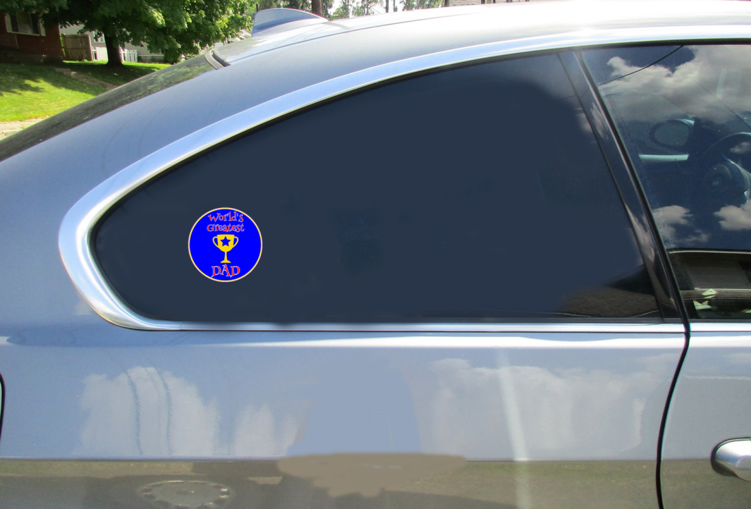 World's Greatest Dad Blue Circle Decal - U.S. Custom Stickers