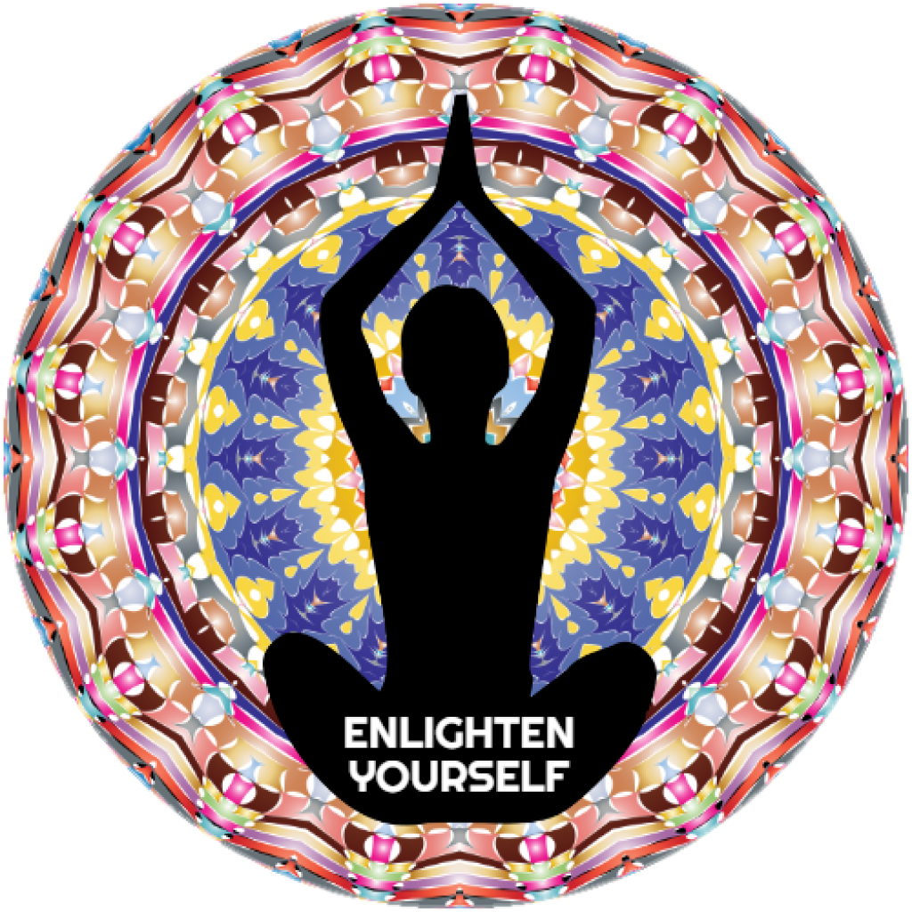 Yoga Pose Enlighten Yourself Circle Sticker - U.S. Custom Stickers