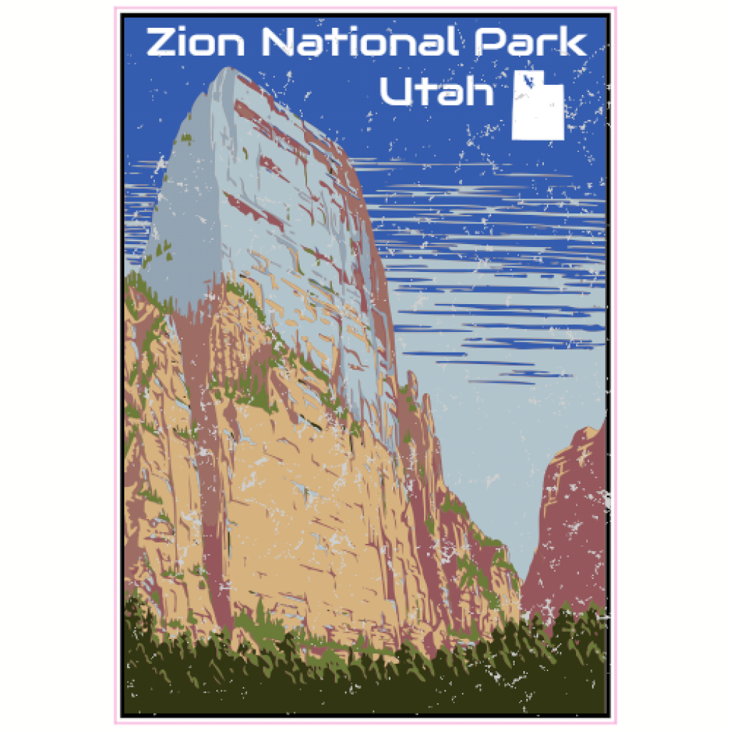 Zion National Park Utah Sticker - U.S. Custom Stickers
