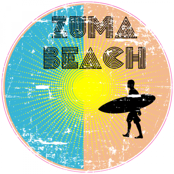 Custom Zuma Beach Surfing Circle Decal - Sticker Printing
