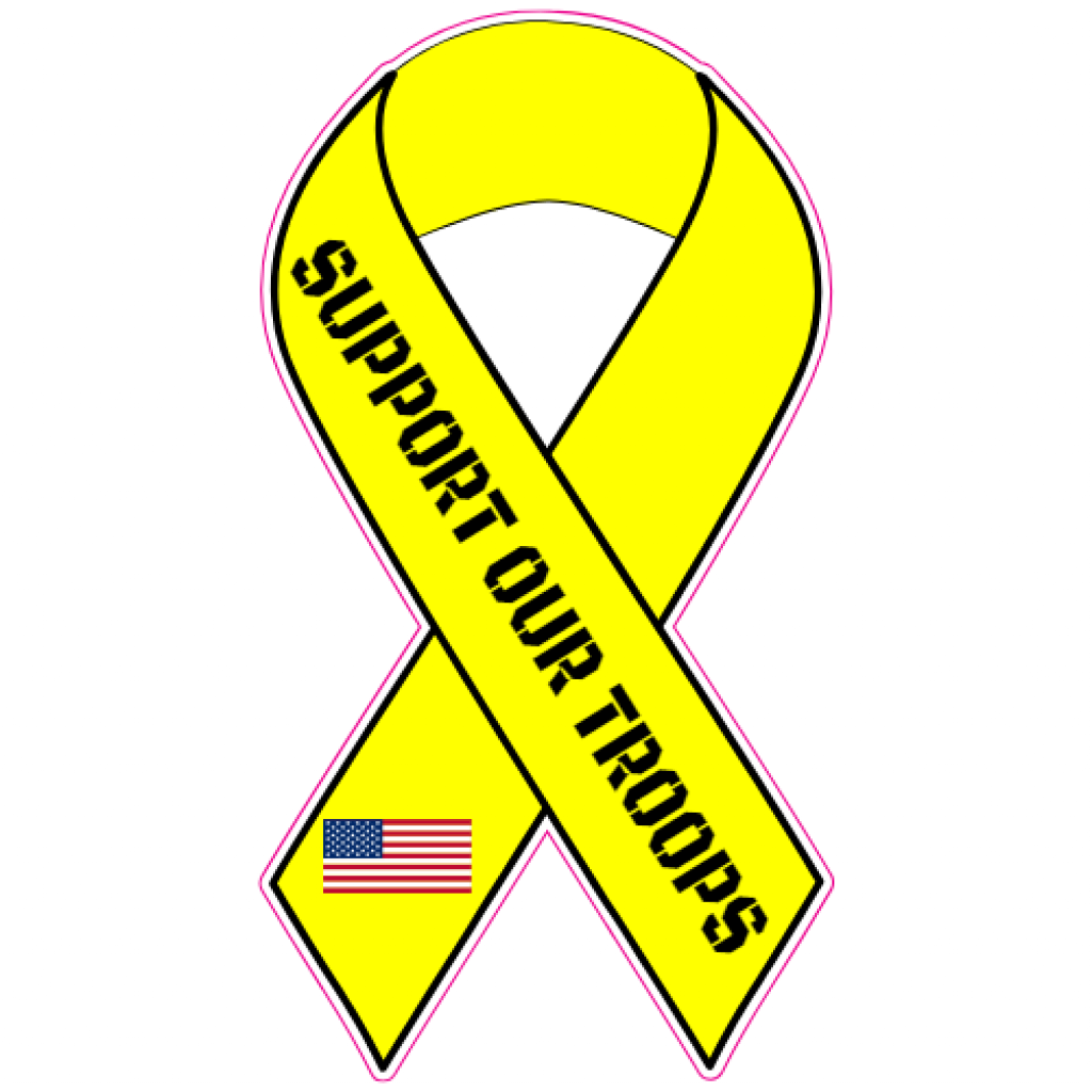 Support Our Troops Ribbon Sticker - U.S. Custom Stickers
