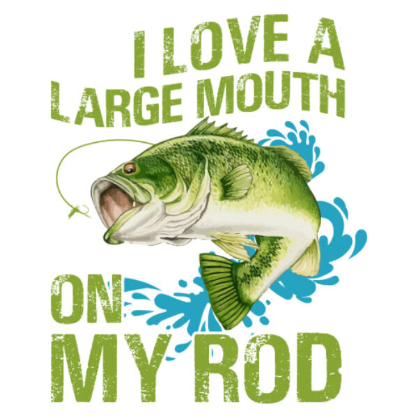 Large Mouth On My Rod Sticker - Fishing Stickers