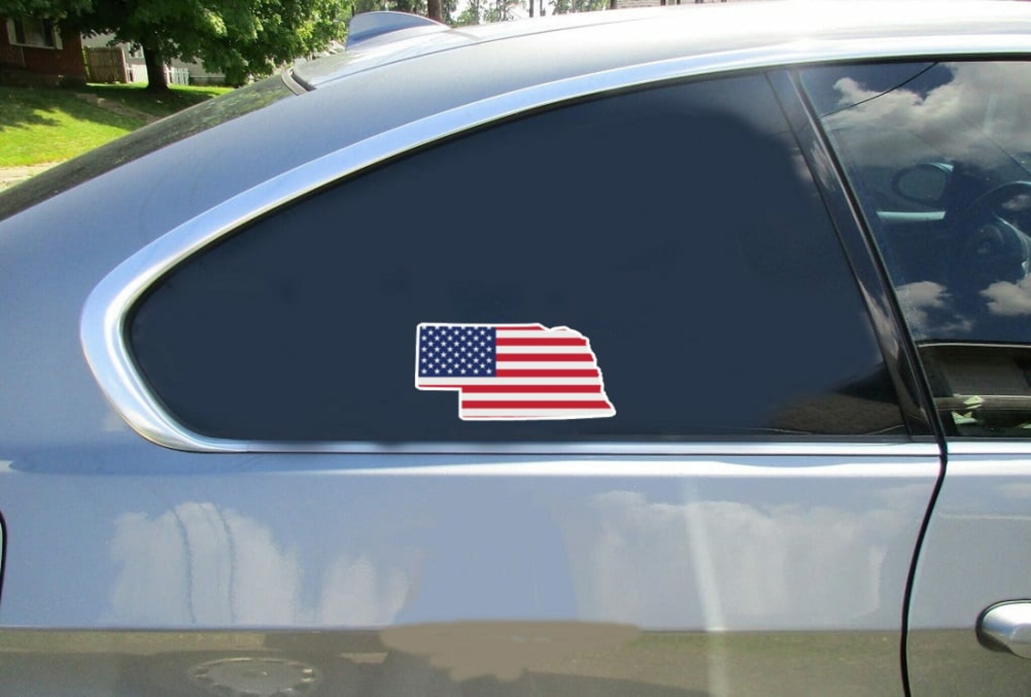 Nebraska American Flag State Sticker - Nebraska Stickers