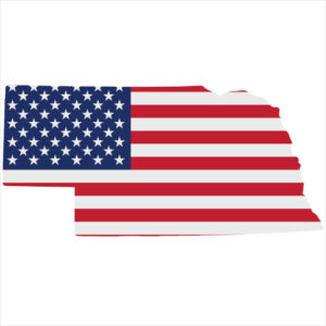 Nebraska American Flag State Sticker - Nebraska Stickers