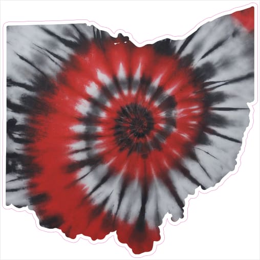 Ohio Tie Dye State Sticker - State Stickers>Ohio Stickers