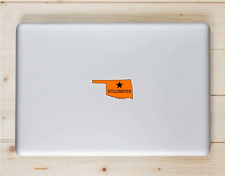 Stillwater Oklahoma State Shaped Sticker - Oklahoma Stickers