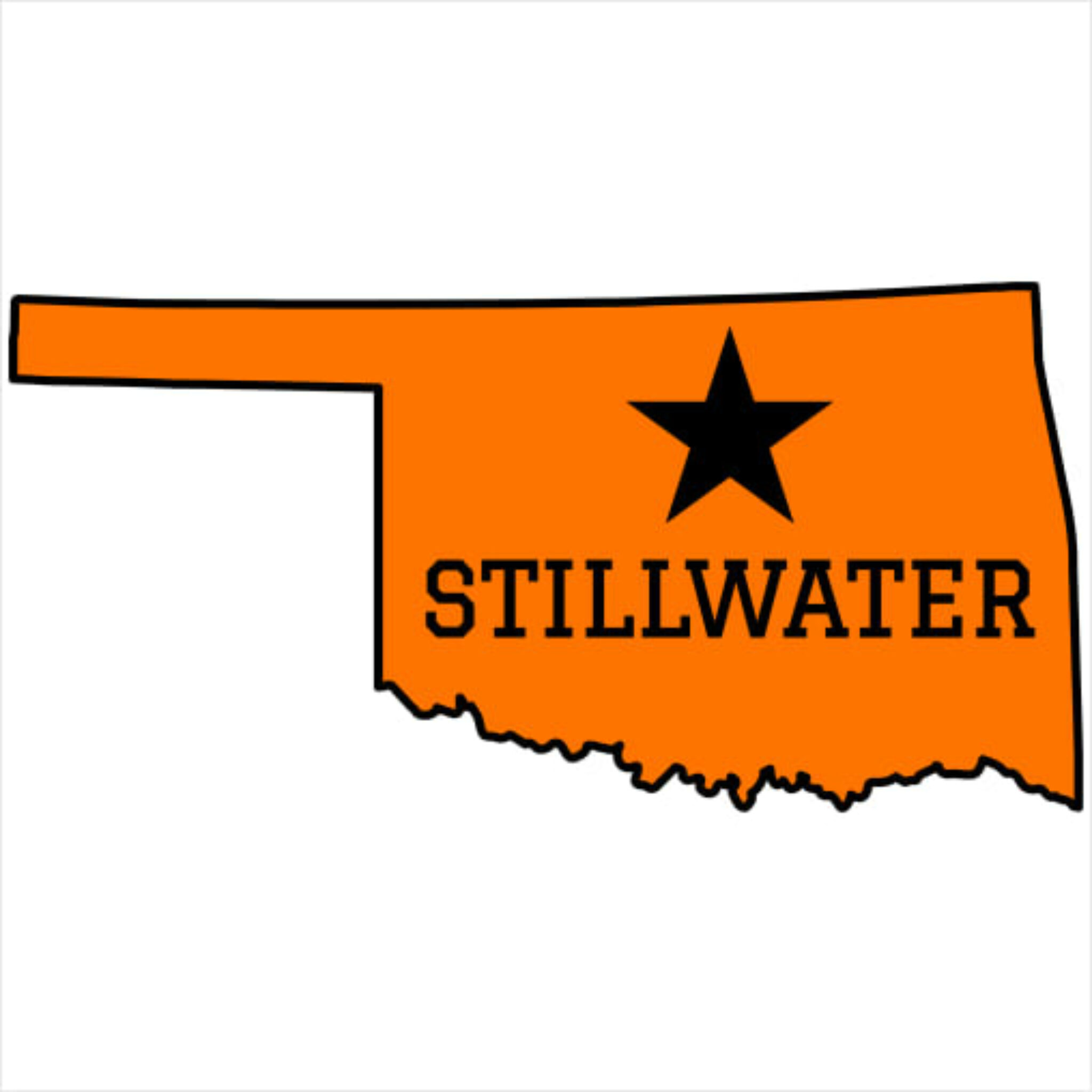 Stillwater Oklahoma State Shaped Sticker - Oklahoma Stickers