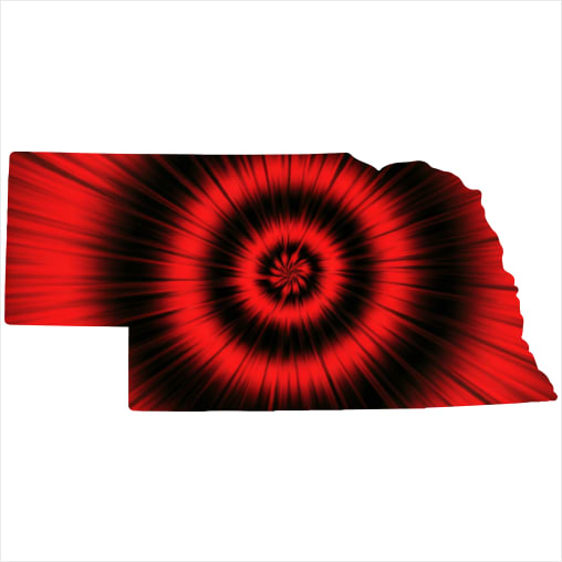Nebraska Tie Dye State Sticker - State Stickers>Nebraska Stickers